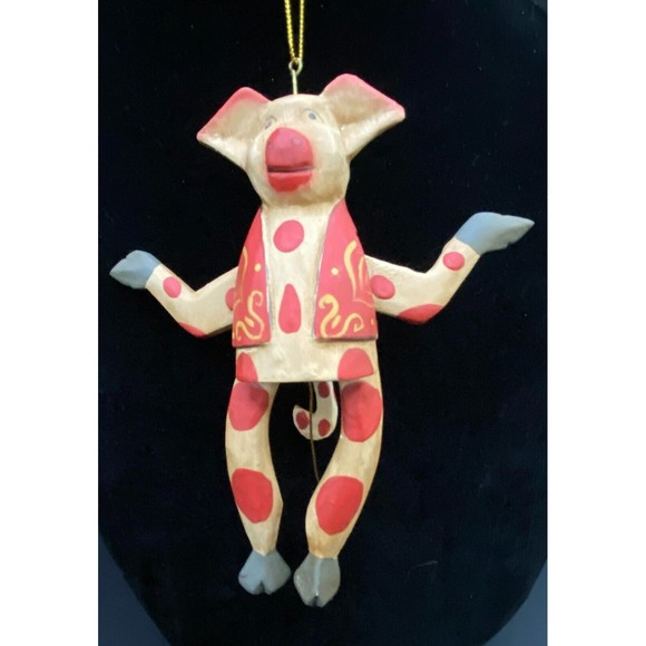 Holiday | Wooden Pig Jumping Jack Folk Art Ornament | Poshmark